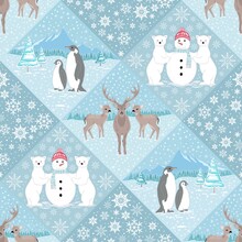 Christmas Winter Animal Patchwork Free Stock Photo - Public Domain Pictures