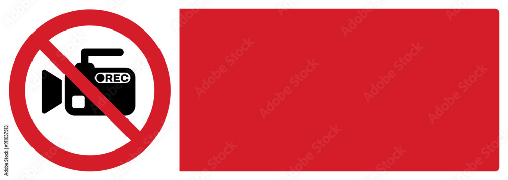 ISO prohibition safety signs_no video your custom message here ...