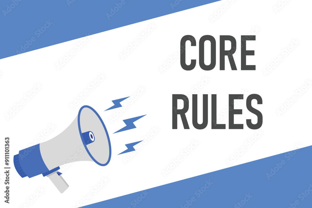 core rules button, banner, label, template for website. core rules text ...