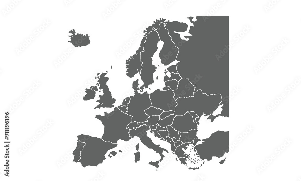 Europe map isolated on white background. for website layouts ...