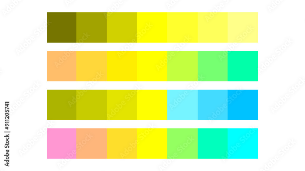 Yellow color palette. Mono, analogous, complementary, triad color ...