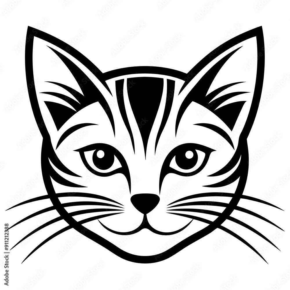 whiskers clean logo vector illustration Stock Vector | Adobe Stock