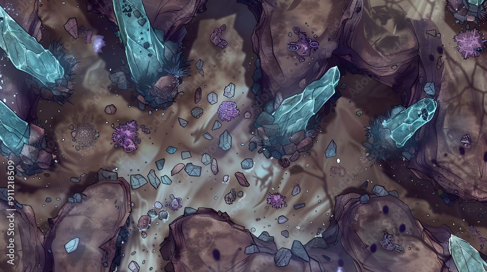 Crystal Field Battle Map DnD,RPG Map for Dungeons and Dragons,game ...