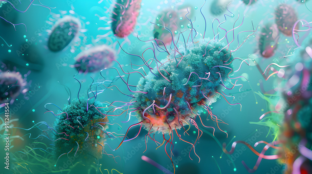 Viruses causing infectious diseases, decreased immunity. Concept of ...
