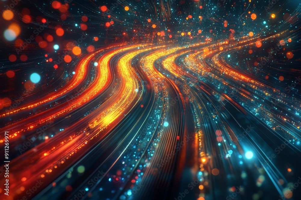 Seamless Logistics: Abstract Visualization of Vibrant Transportation ...