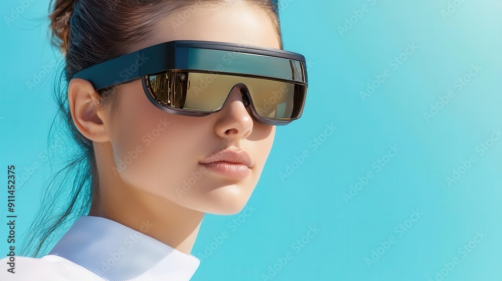 Employees wearing smart glasses for inventory management, steampunk ...