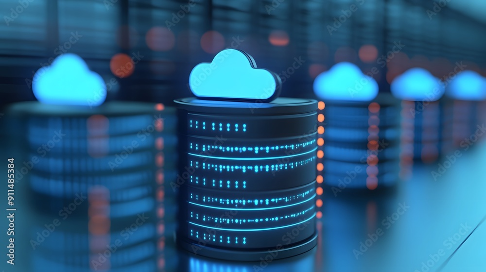 Data storage servers with cloud technology in a modern data center ...
