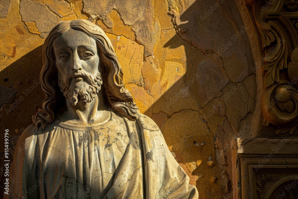 Realistic, rustic, grungy and highly detailed Jesus christ statue ...