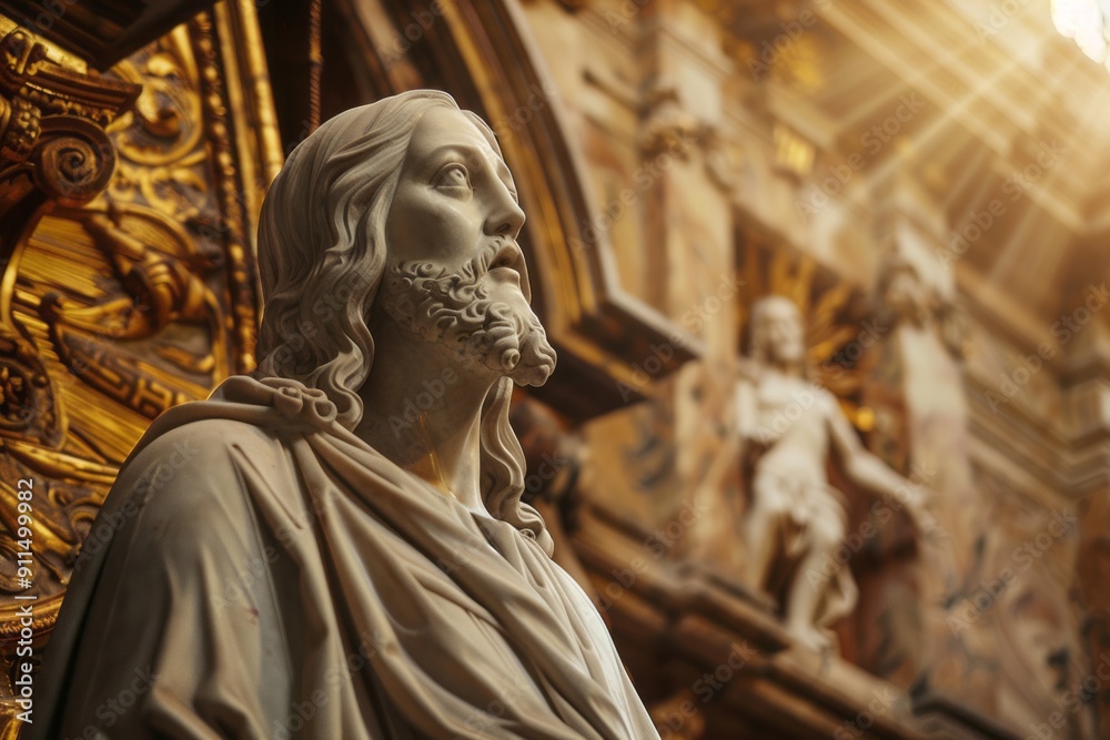 Realistic, rustic, grungy and highly detailed Jesus christ statue ...