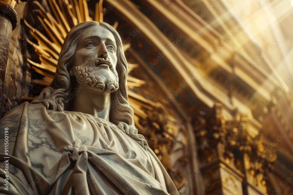 Realistic, rustic, grungy and highly detailed Jesus christ statue ...