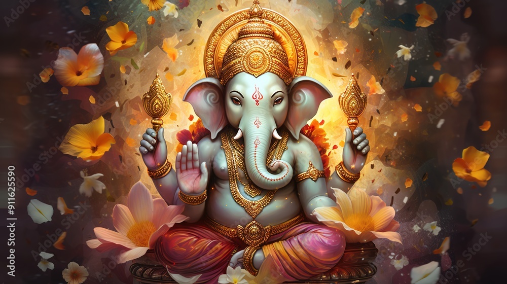 illustration of Ganesha Hindu God , ganesha wallpaper, full body of ...