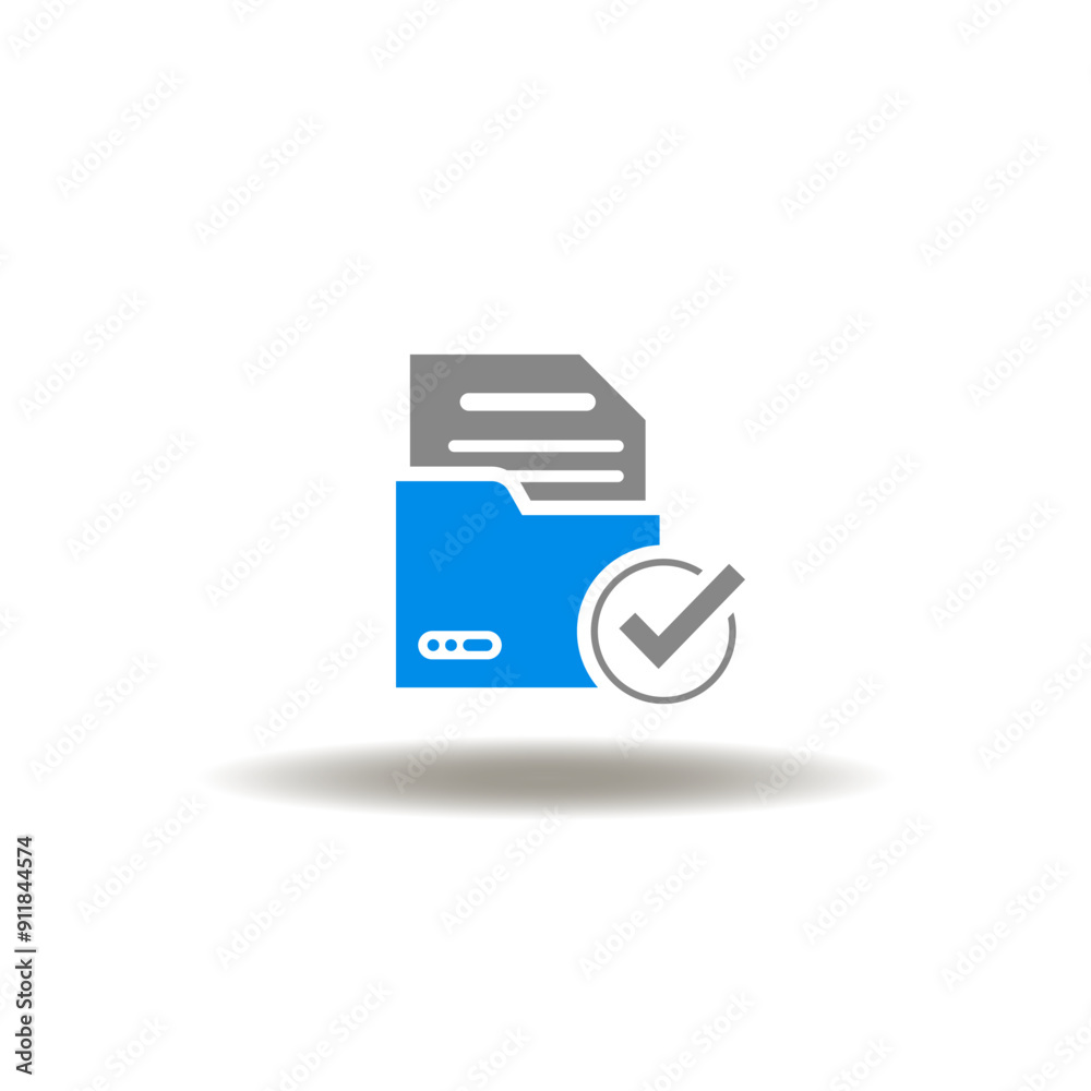 Vector illustration of directory with sheet paper and check mark. Icon ...