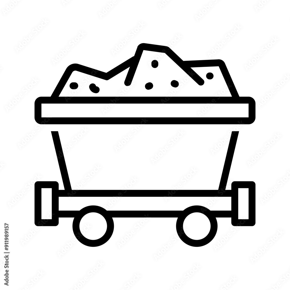 Vector black line icon for Mold cart Stock Vector | Adobe Stock
