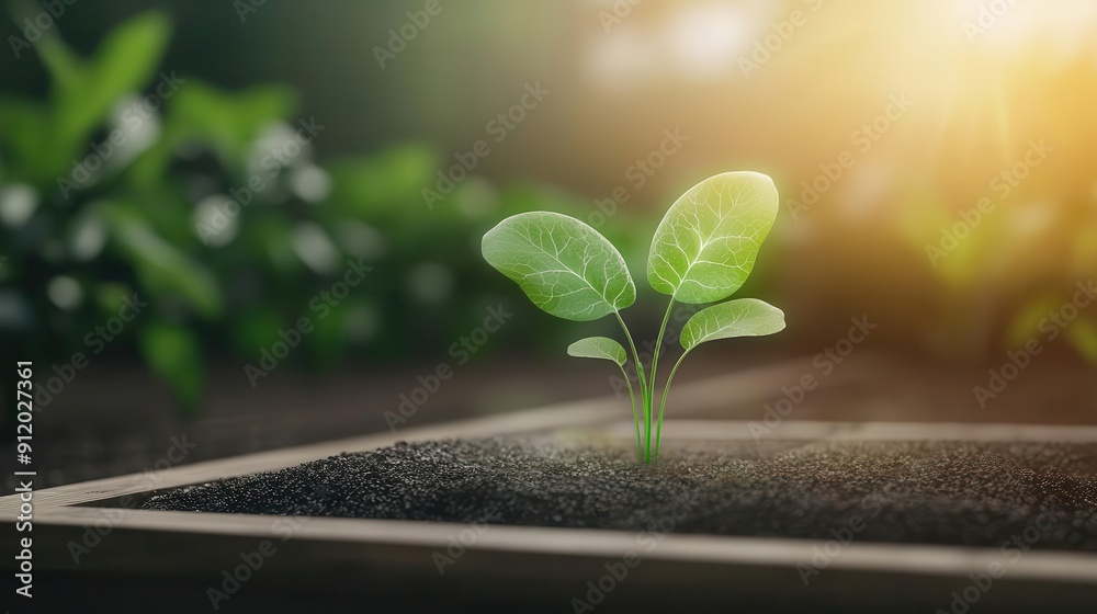 Automated garden with smart irrigation system, 3D visuals of water ...