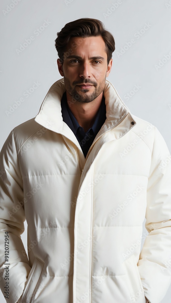 man in white plain background pictorial model shoot portrait Stock ...