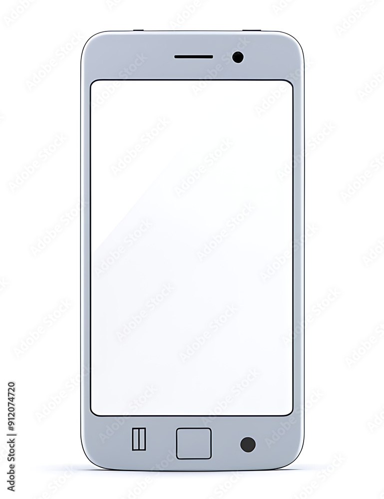 Minimalist 2D Flat-Style Art of a Smartphone Icon with Simplified ...