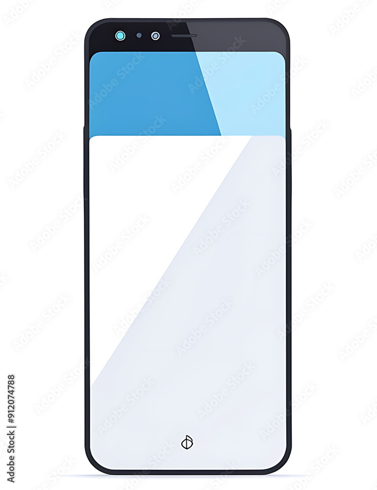 Minimalist 2D Flat-Style Art of a Smartphone Icon with Simplified ...