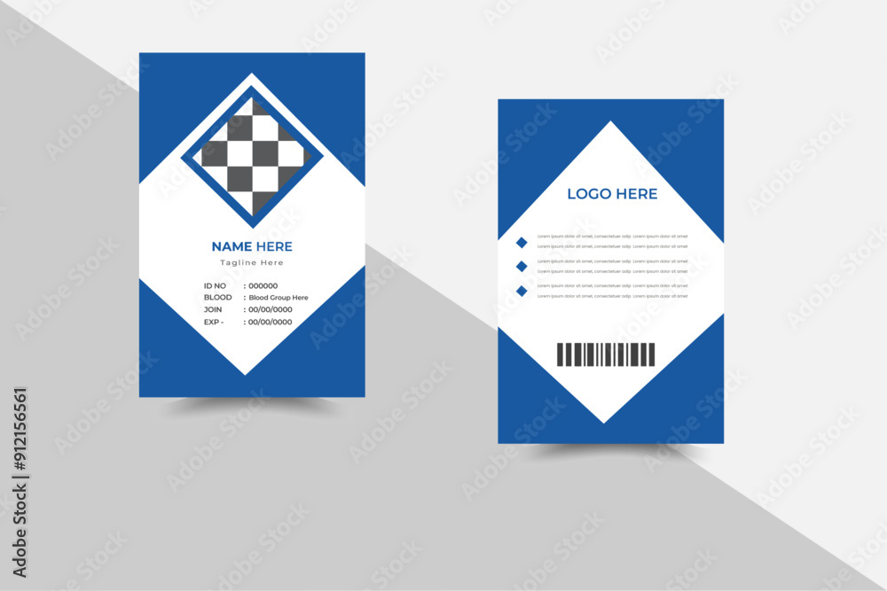 ID Card design template Layout is simple Clean and Geometric Design ...