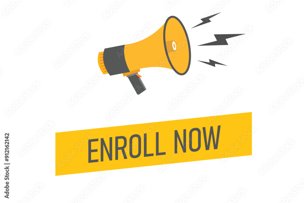 enroll now button, banner, label, template for website. enroll now text ...