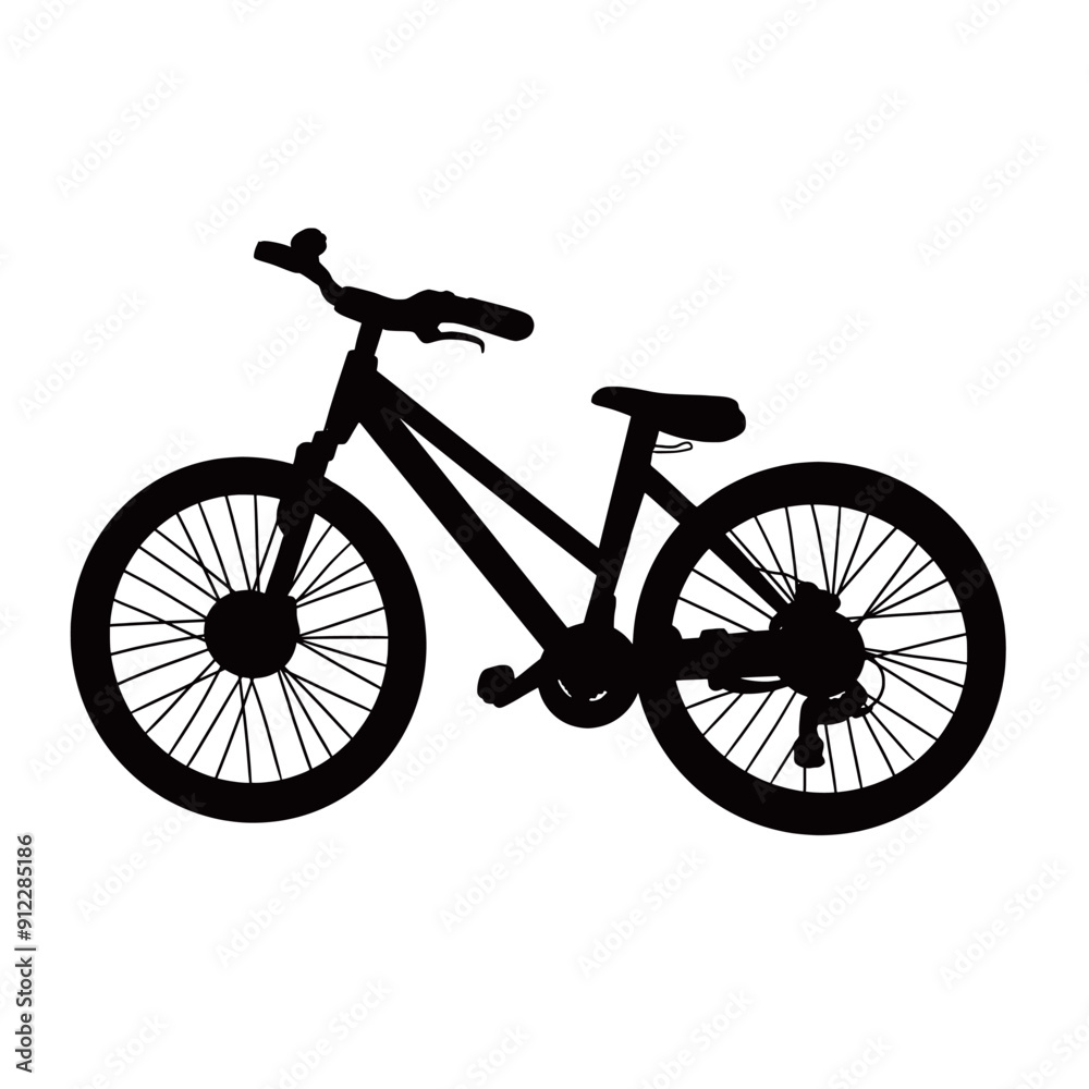 Bicycle black silhouette on white background, vector illustration Stock ...