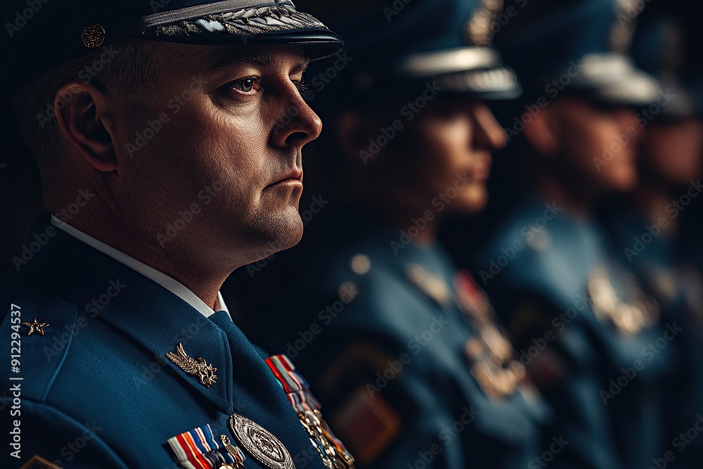 US Air Force officers in uniform at a ceremonial event Stock Photo ...