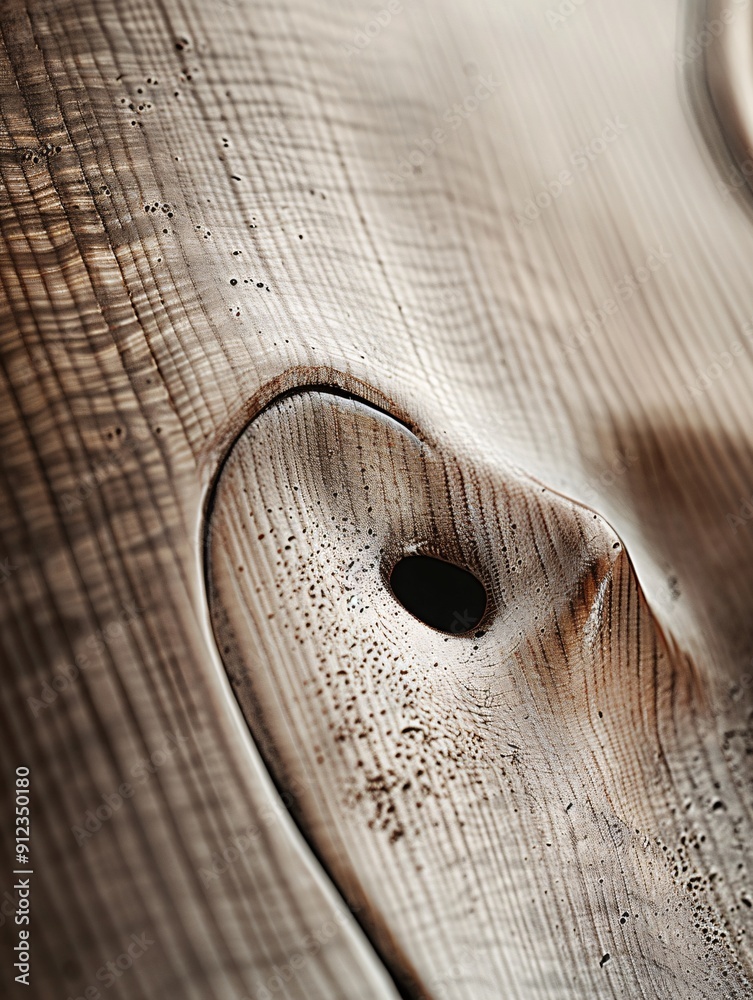 Extreme close-up of a violin's f-hole, wood grain and varnish details ...