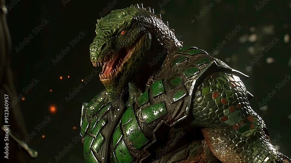 Fearsome Reptile from Mortal Kombat, Sinister Lizard Warrior in the ...