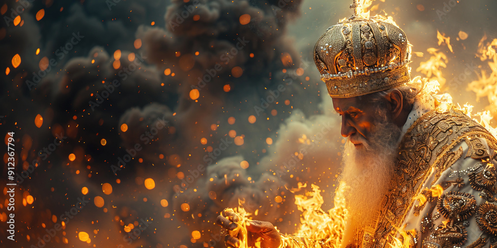 Catholic Christian bishop priest in hell prays for sins in fiery hell ...