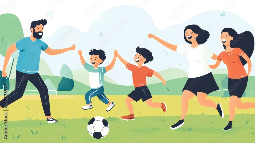 Parents cheering at a childs sports game, heartwarming family ...