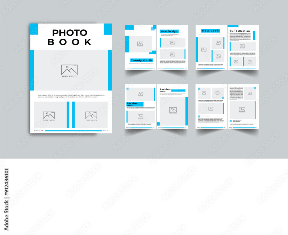 Gradient photobook template design Stock Vector | Adobe Stock