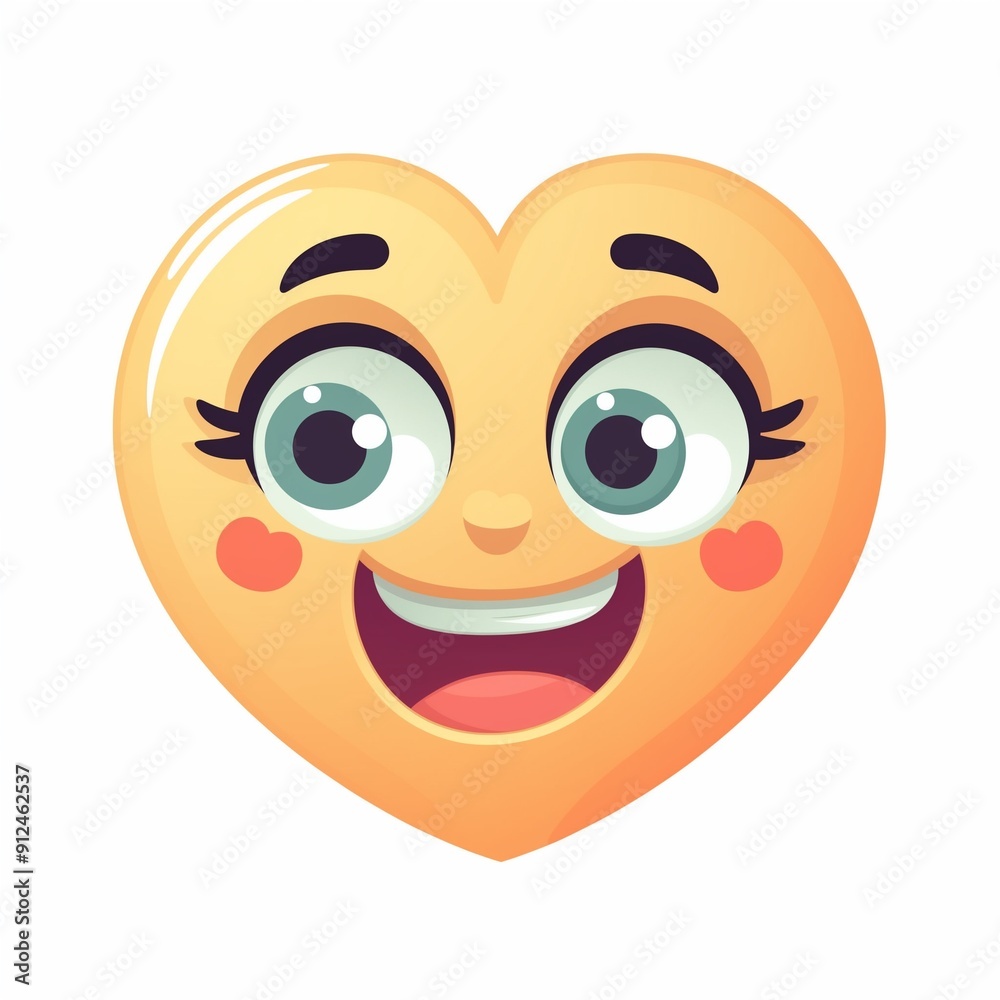 love emoticon on white background 2d rendering ,Smiling Face Emoji. ai ...