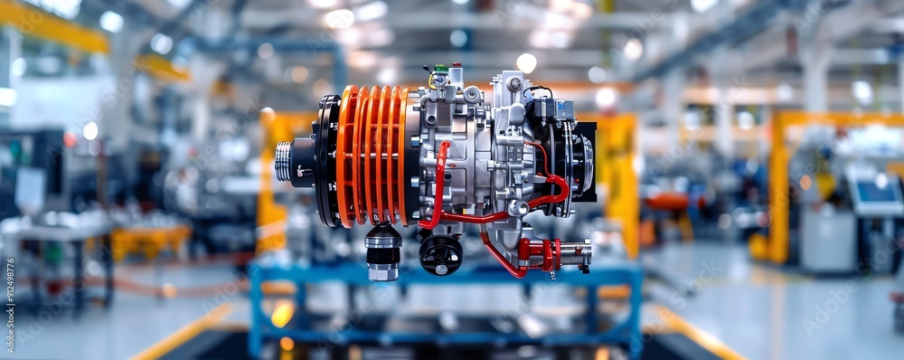 Large industrial compressor providing air for a manufacturing plant ...