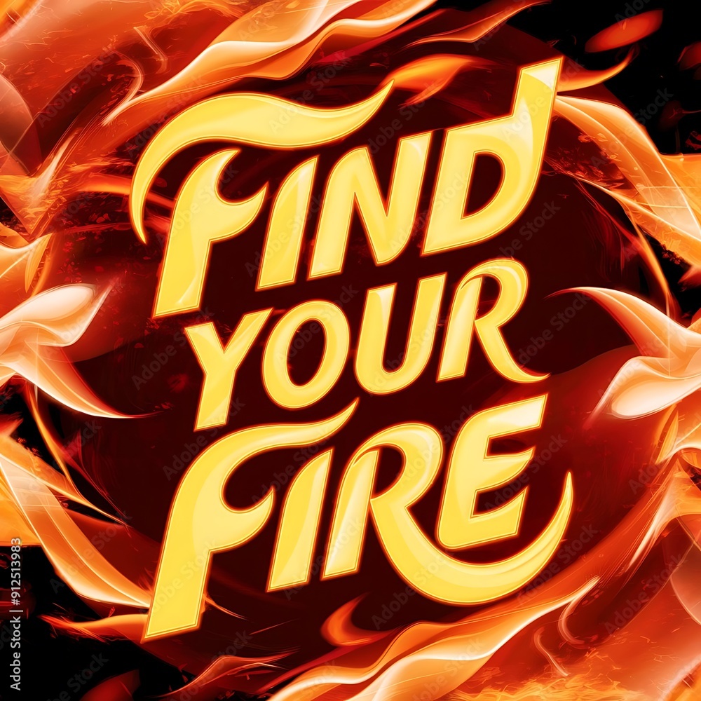 Find Your Fire colorful background and text (T-shirt Design ...