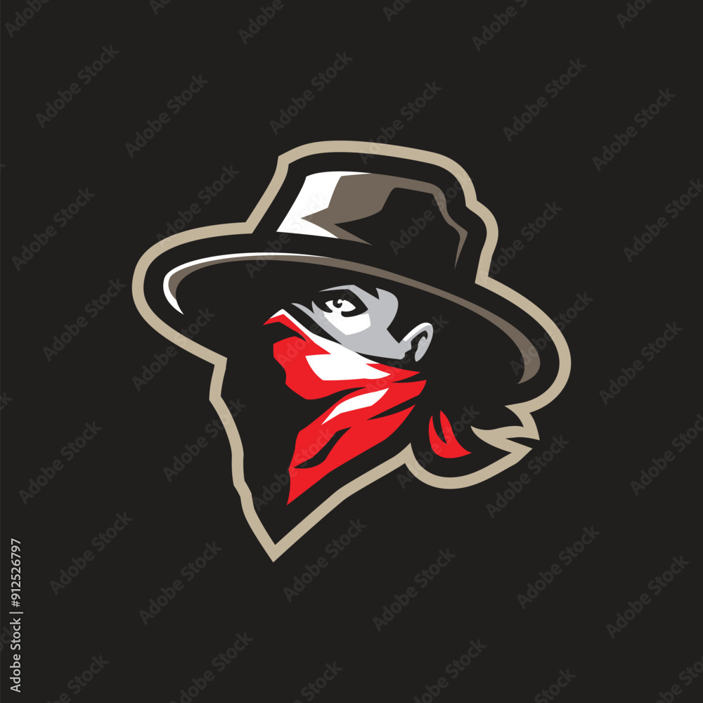 Bandits mascot logo design with modern illustration concept style for ...