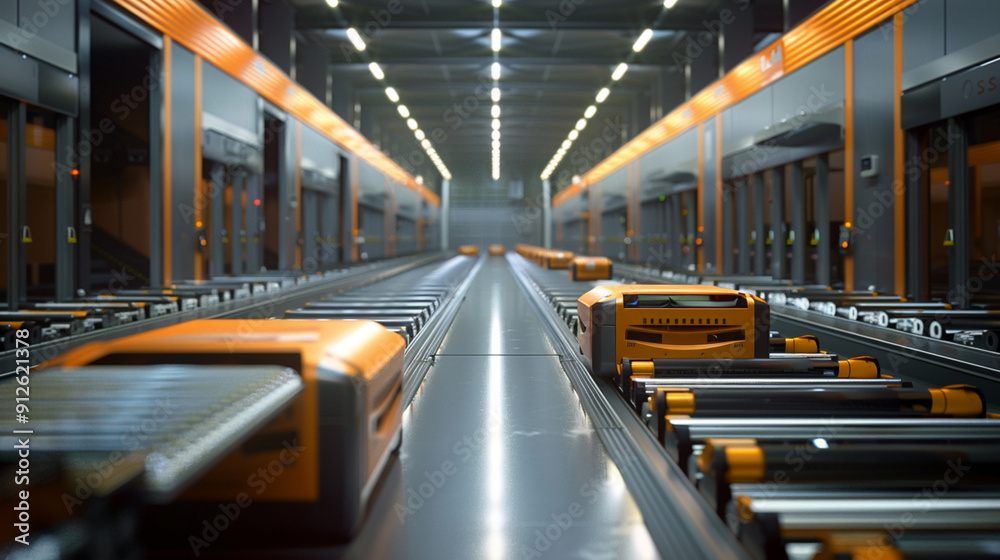 Smart logistics center with automated AI sorting and routing systems ...