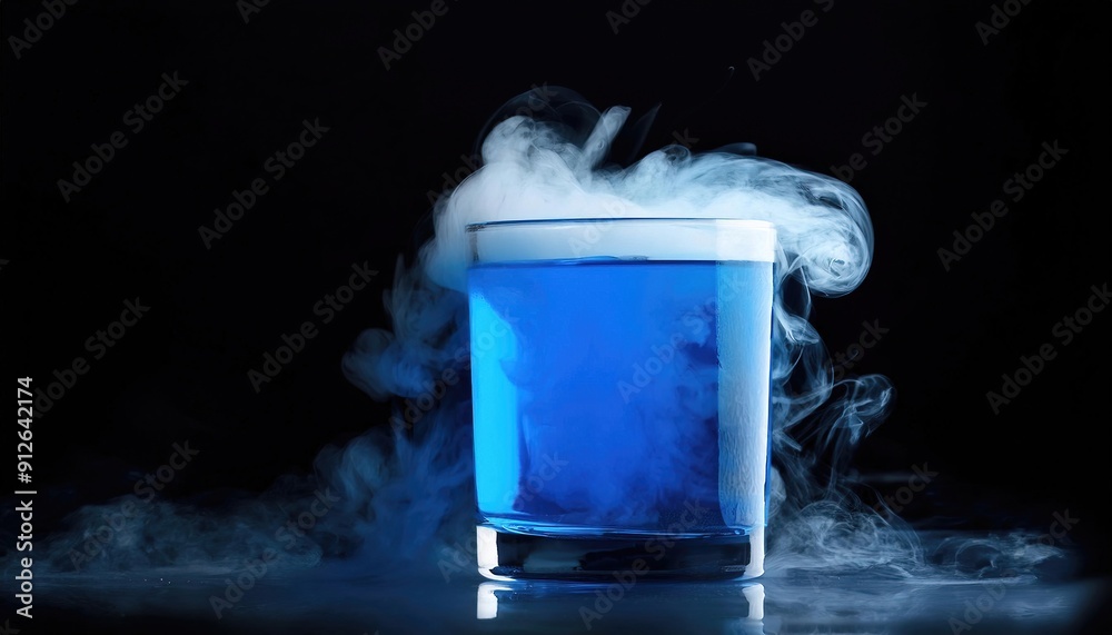 Magic potion. Elixir drink. Mystery blue liquid. Magical poison drink ...