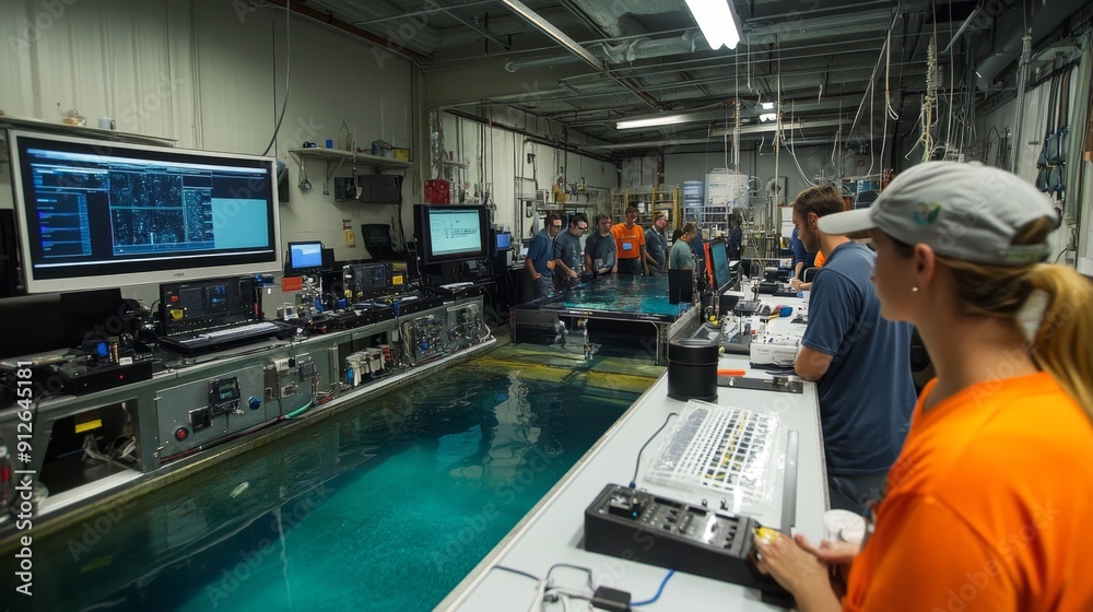 Marine robotics development center, teams working on autonomous ...