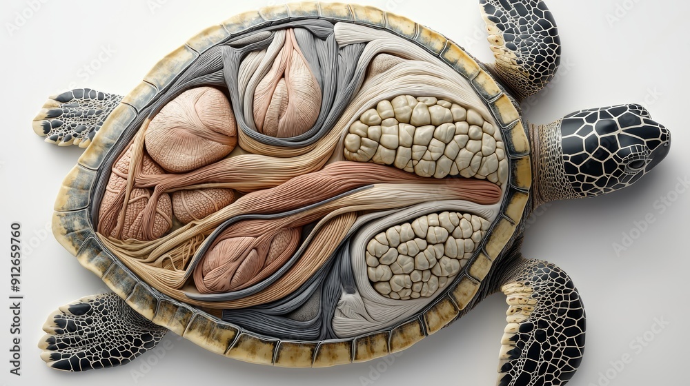 Detailed anatomical illustration of a turtle's internal organs ... Detailed anatomical illustration of a turtle's internal organs ...
