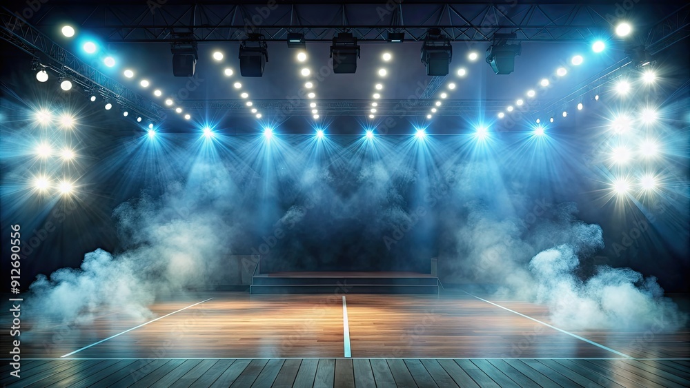 Dynamic dance stage with smoke effects and electrifying sports ...