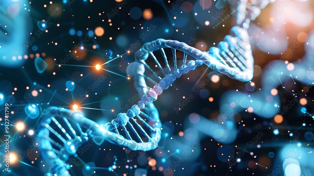 DNA Structure with Bokeh Background. Stock Illustration | Adobe Stock