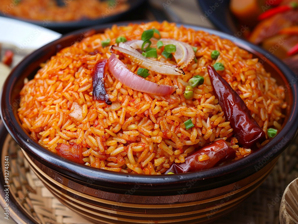 Jollof rice is a popular rice dish in West Africa. It originated from ...
