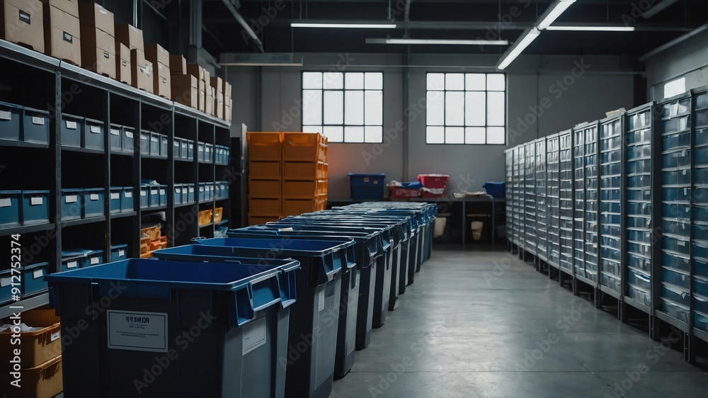 mailroom with sorting bins background vintage retro concept backdrop ...