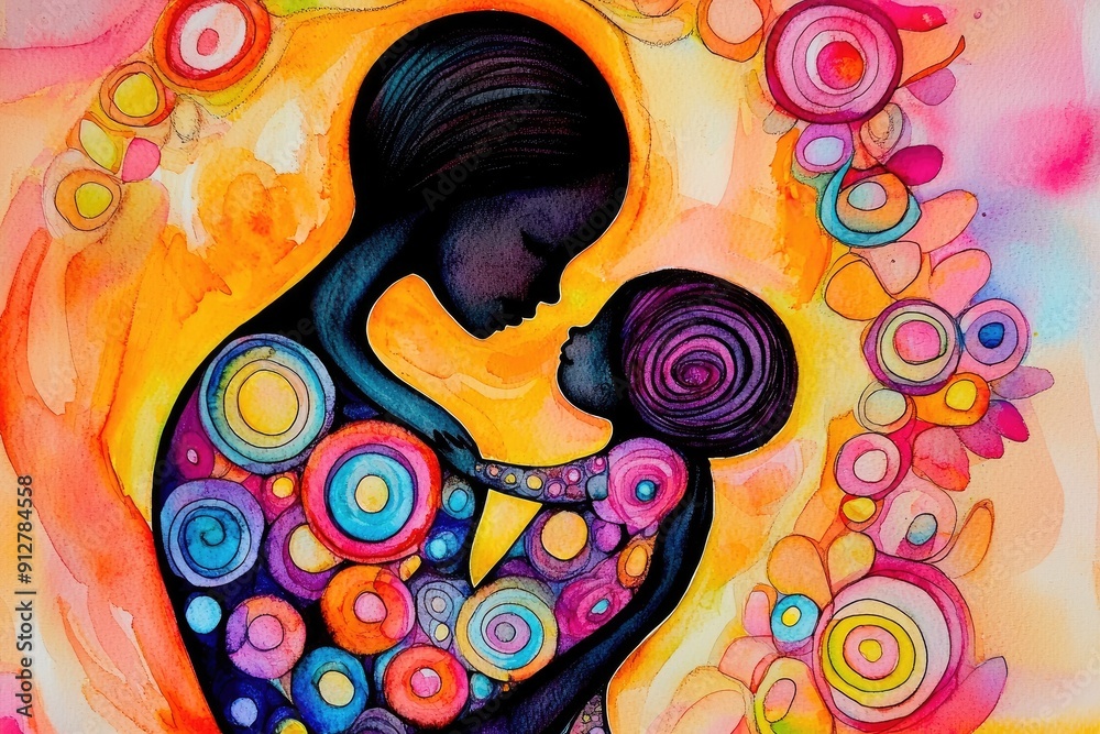 Vibrant art depicting the deep bond between a mother and child ...