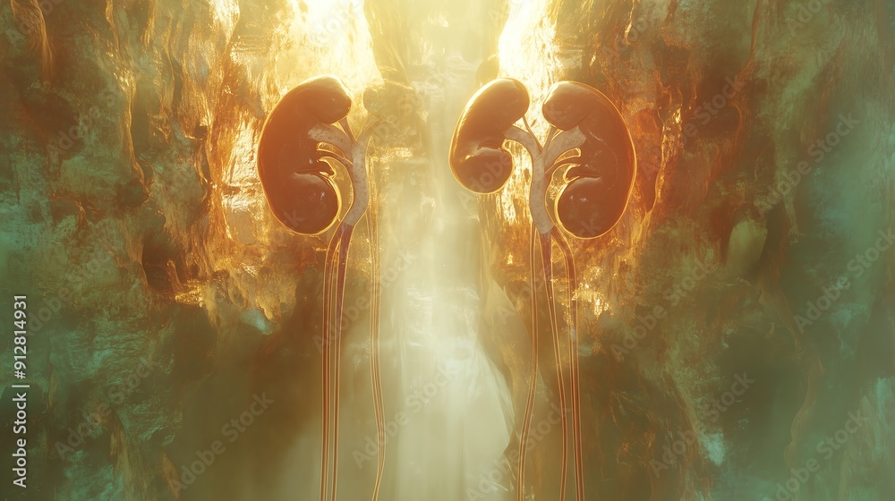 Urinary System: Pathway for Urine Production and Excretion Stock ...