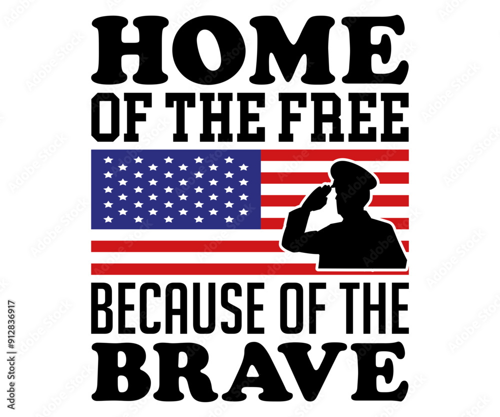 Home Of The Free Because Of The Brave Svg,Veterans Day Svg,Patriotic ...