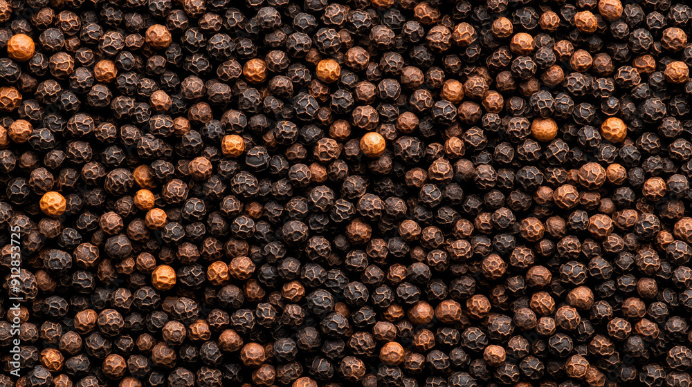 Macro shot of the texture of ground black pepper highlighting the ...