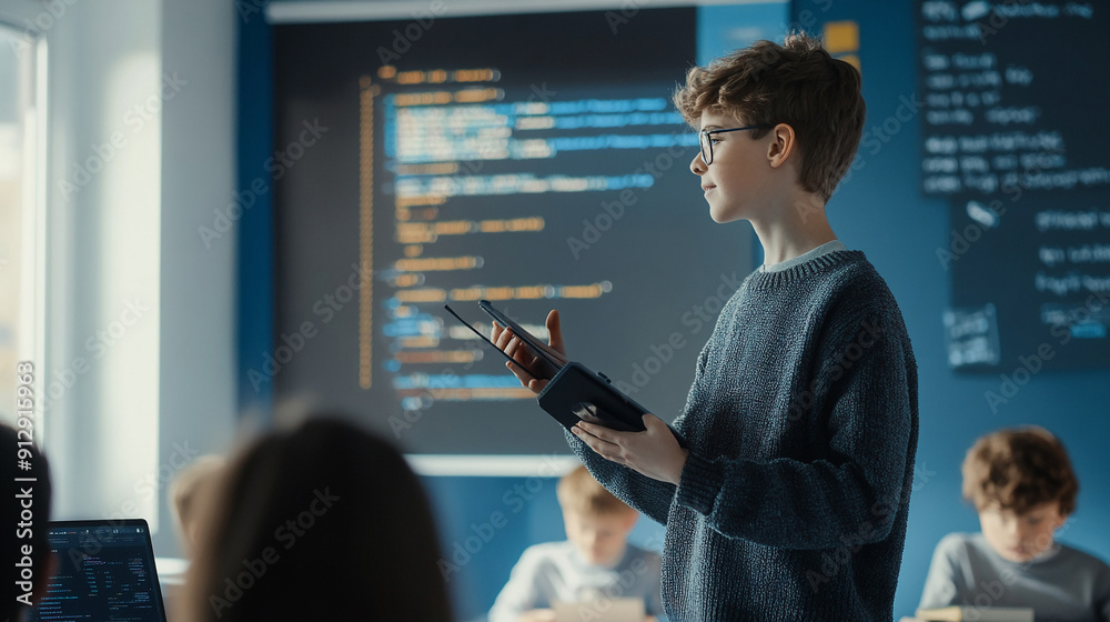 Boy presenting coding project in class Some of the most highly rated AI code assistants include ...