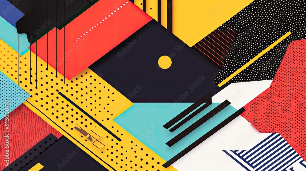 Abstract background with high-contrast colors and geometric forms ...