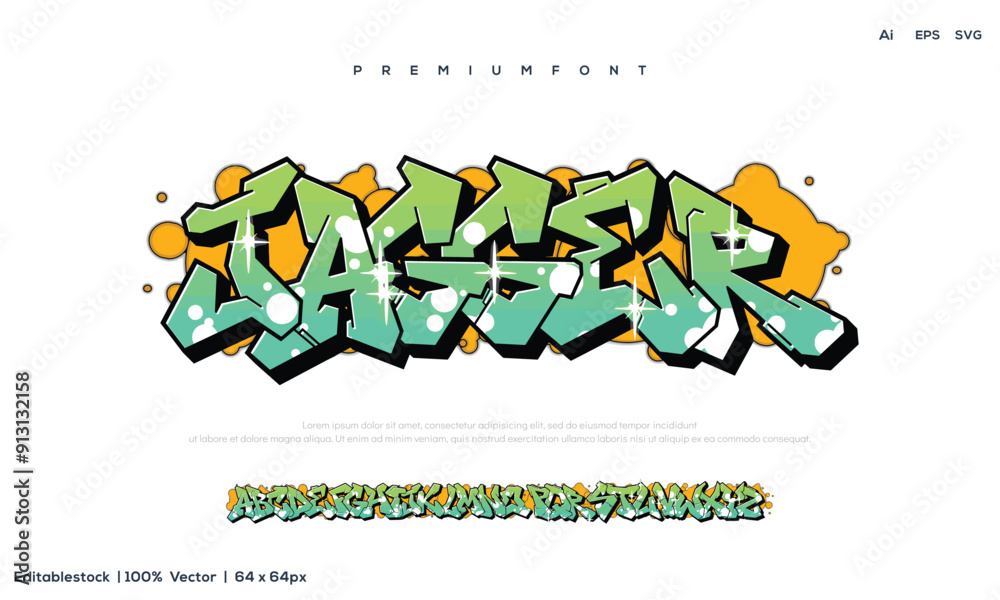 Graffiti alphabet graffiti letter pink color with dripping and bubble ...