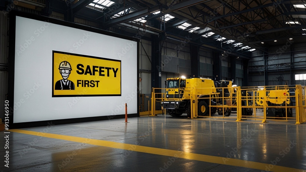 Sign display safety first factory digital machine presentation ...